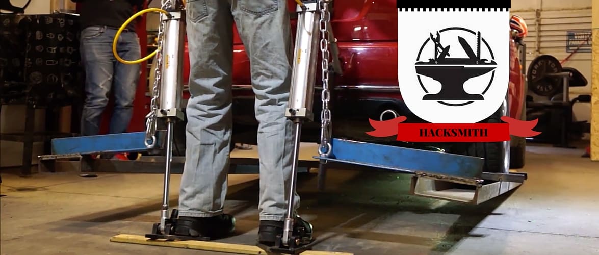 Homemade exoskeleton lifts car! Exoskeleton Report