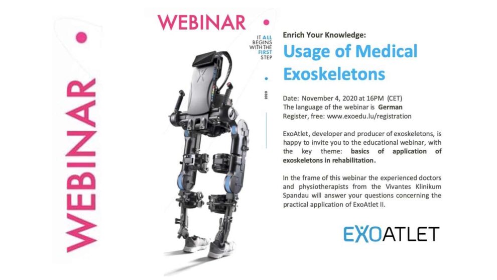 Webinar: Usage of Medical Exoskeletons - ExoAtlet - Exoskeleton Report
